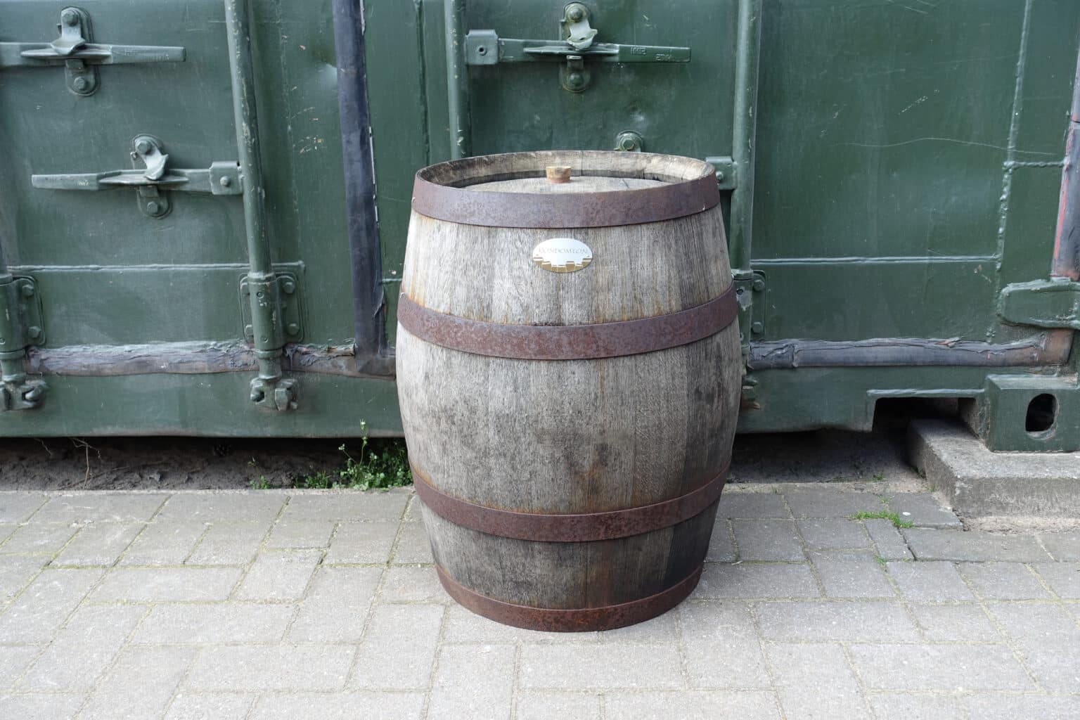 Eiken tonnetje Old look vaste deksel 64L - rondomton.nl