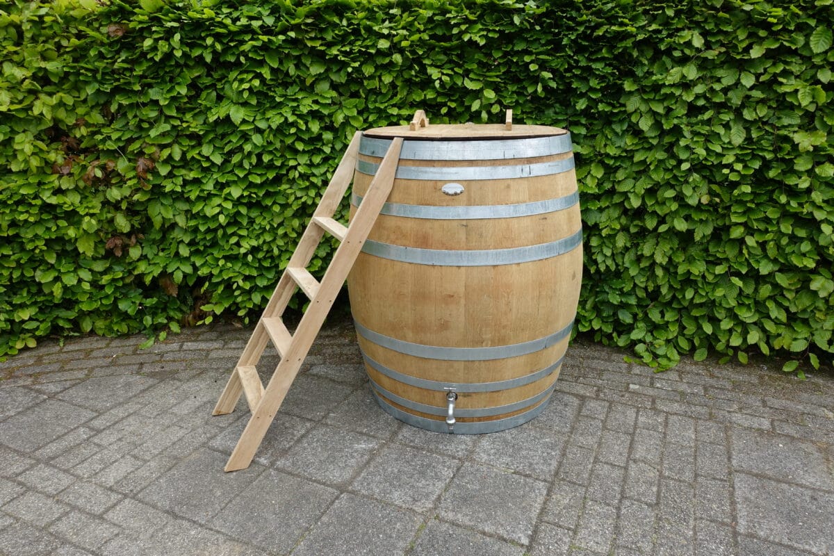 Eikenhouten dompelton, dompelbad 500 liter met zitting en trapje ...